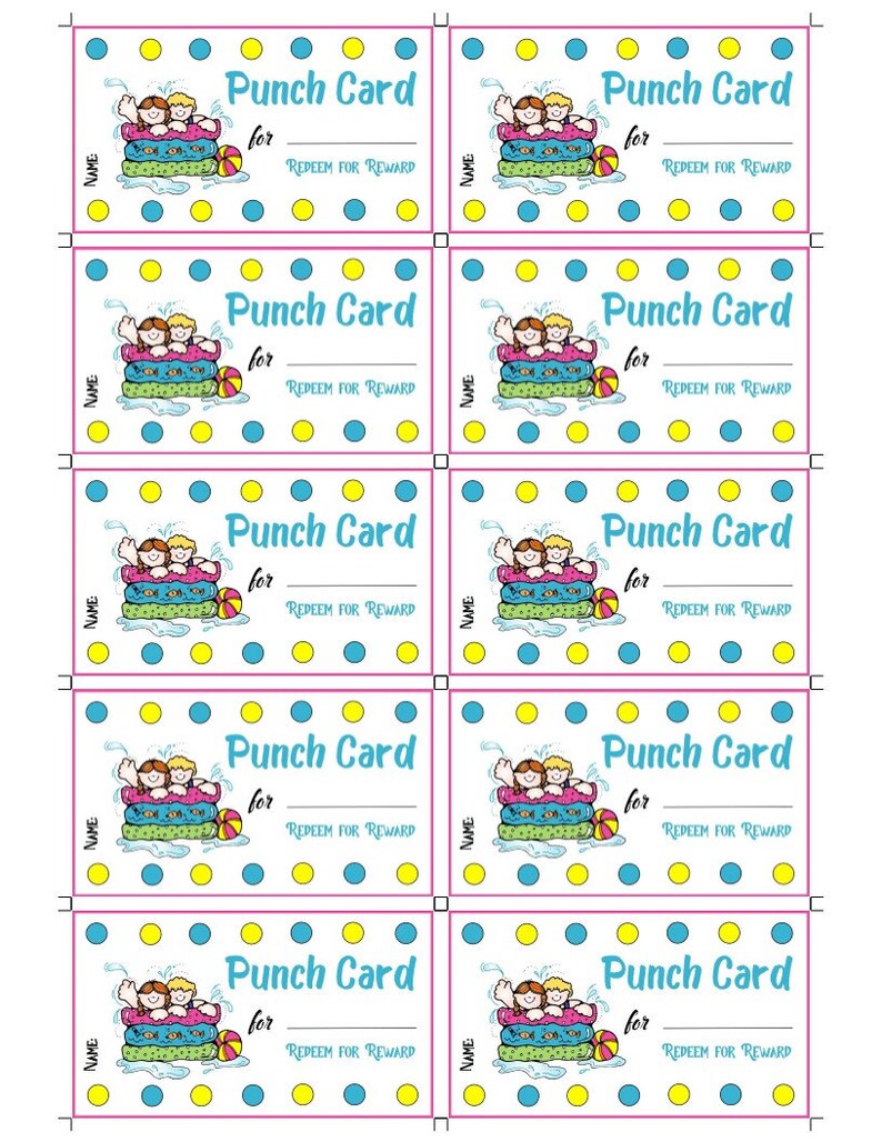 Holiday Punch Card Templates: July-december, School & Home (PDF) - Etsy