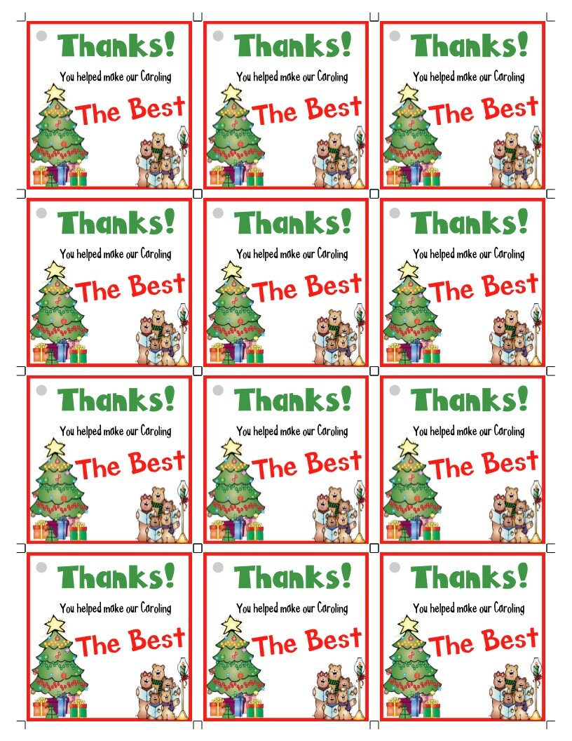 CHRISTMAS CAROLING Flyer-invitation and Gift Tag-use All Three for Your ...
