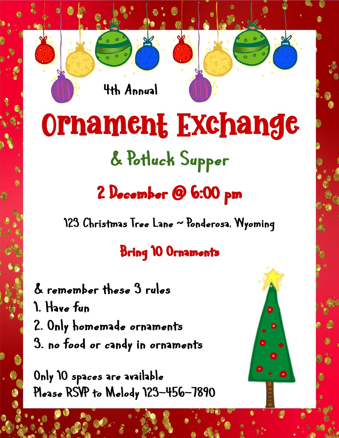 CHRISTMAS ORNAMENT EXCHANGE Templates-flyer-invitation-award ...