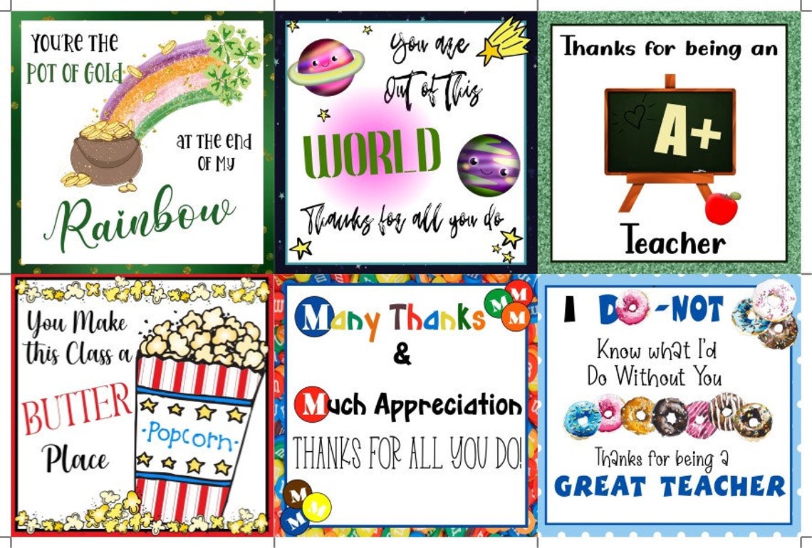 6 APPRECIATION GIFT Tags-different Designs-good for - Etsy