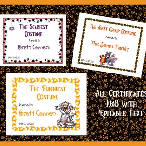 Halloween Costume Award Certificate Templates-12 Unique Awards to ...
