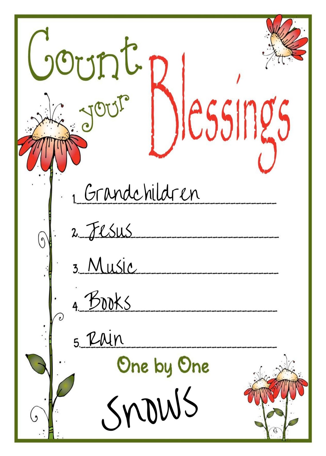 Count Your Blessings Whimzee Template, Frameable Project Idea-editable ...