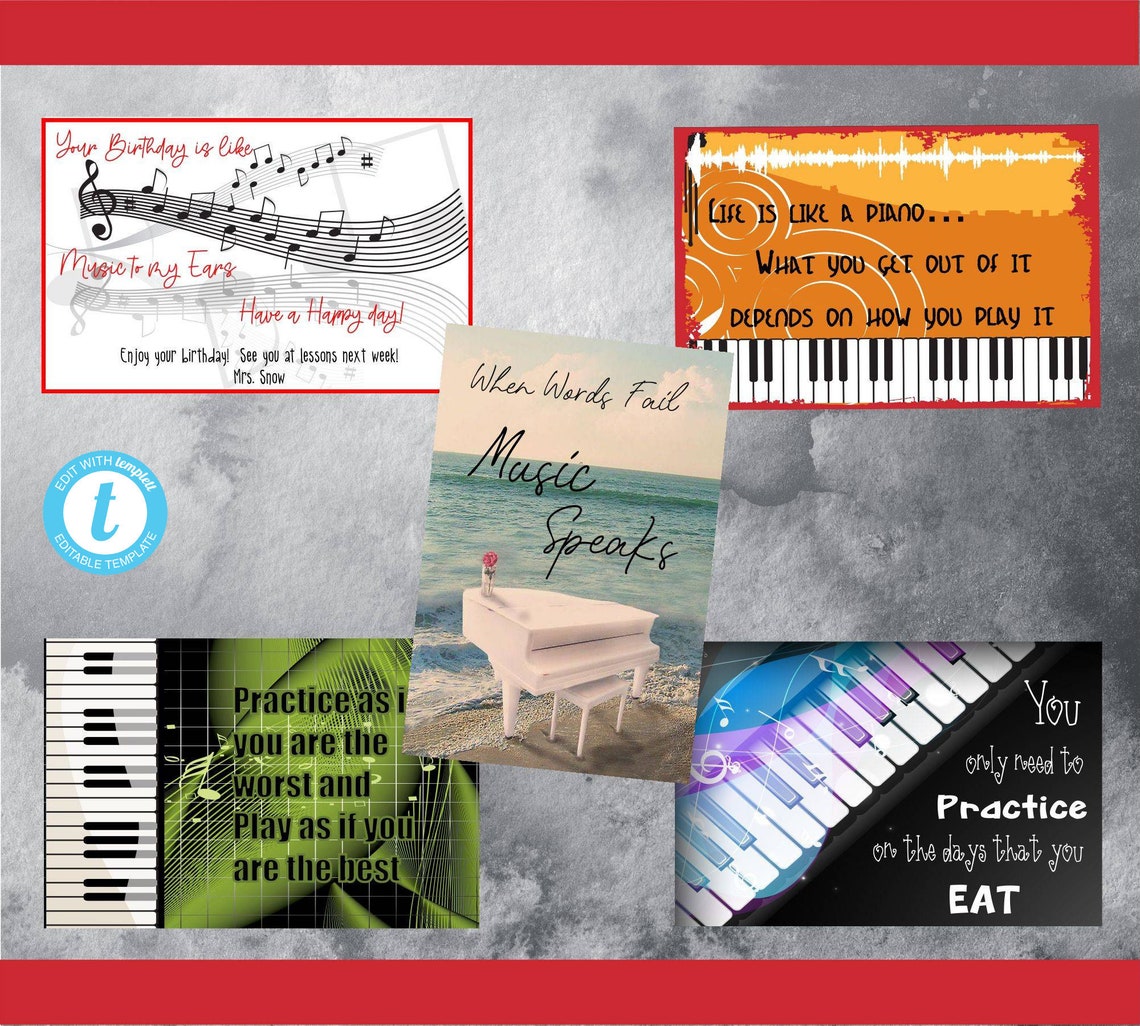 Musical Postcards for Teachers-students-music Lovers-instant Download ...