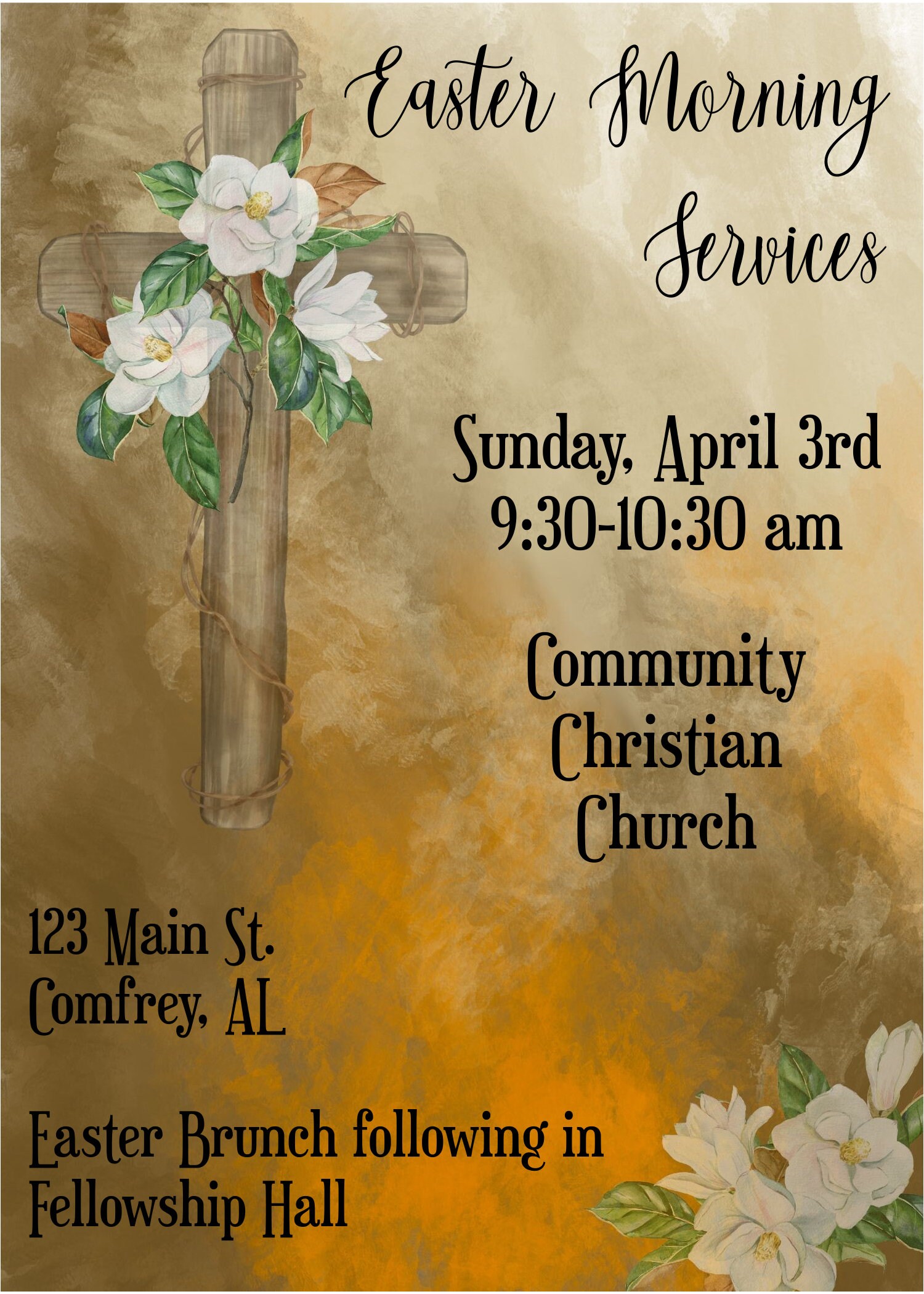 EASTER SUNDAY SERVICES Invitation-2 Styles-editable Text-personalize ...