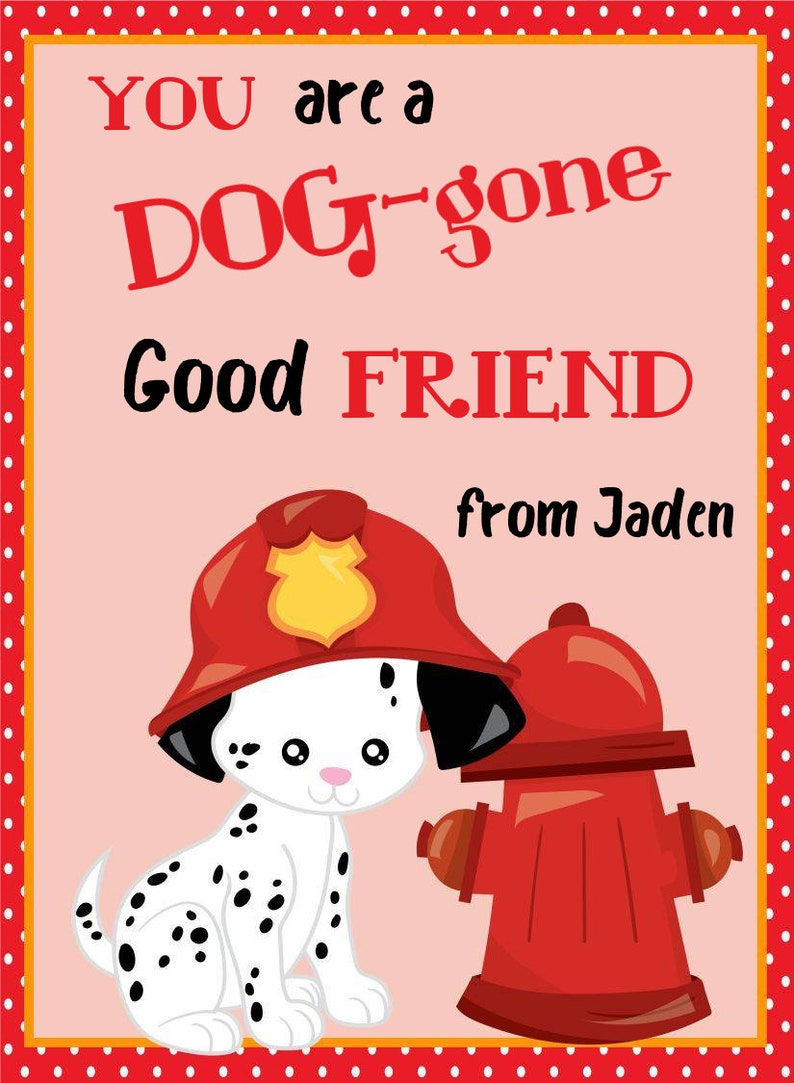 6 FIREFIGHTER VALENTINE Card Templates-fireman Valentine - Etsy