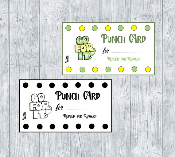PUNCH Cards for School or Family Use-color and Black & | Etsy