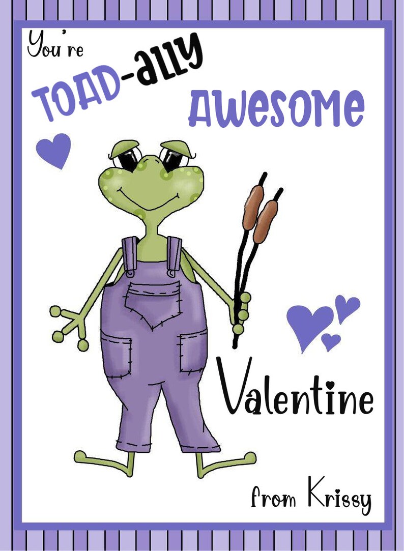 FROG VALENTINE CARD Templates for Kids-valentines Day Cards - Etsy