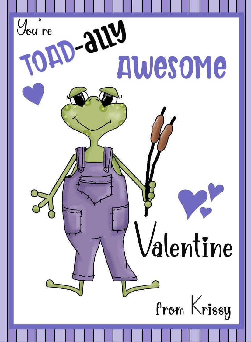 FROG VALENTINE CARD Templates for Kids-valentines Day Cards - Etsy