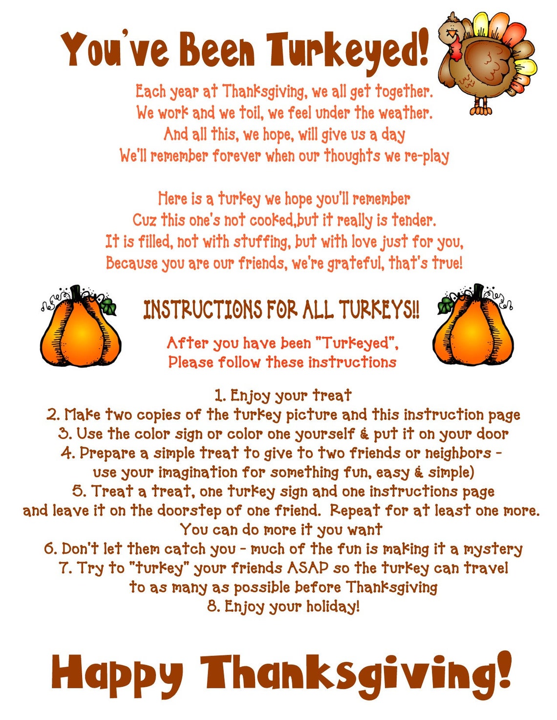 You've Been Turkeyed Game Enjoy Thanksgiving This Year With This Fun ...