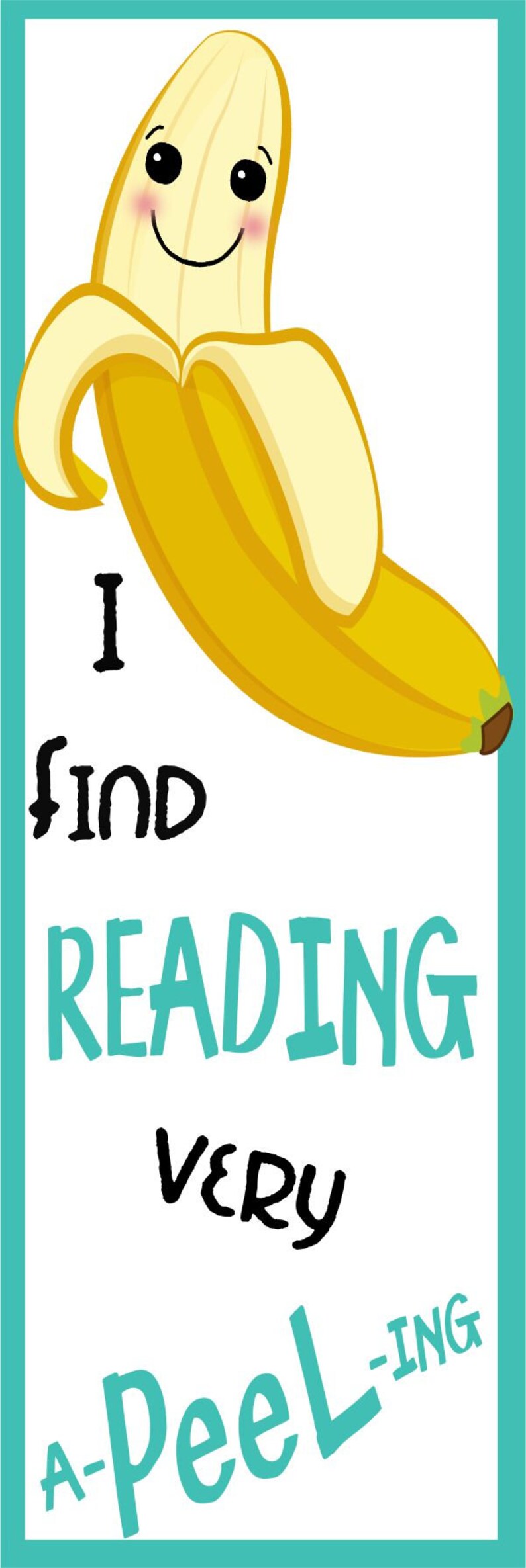 CUTE FRUITY BOOKMARK Templates to Encourage Reading-banana-strawberry ...