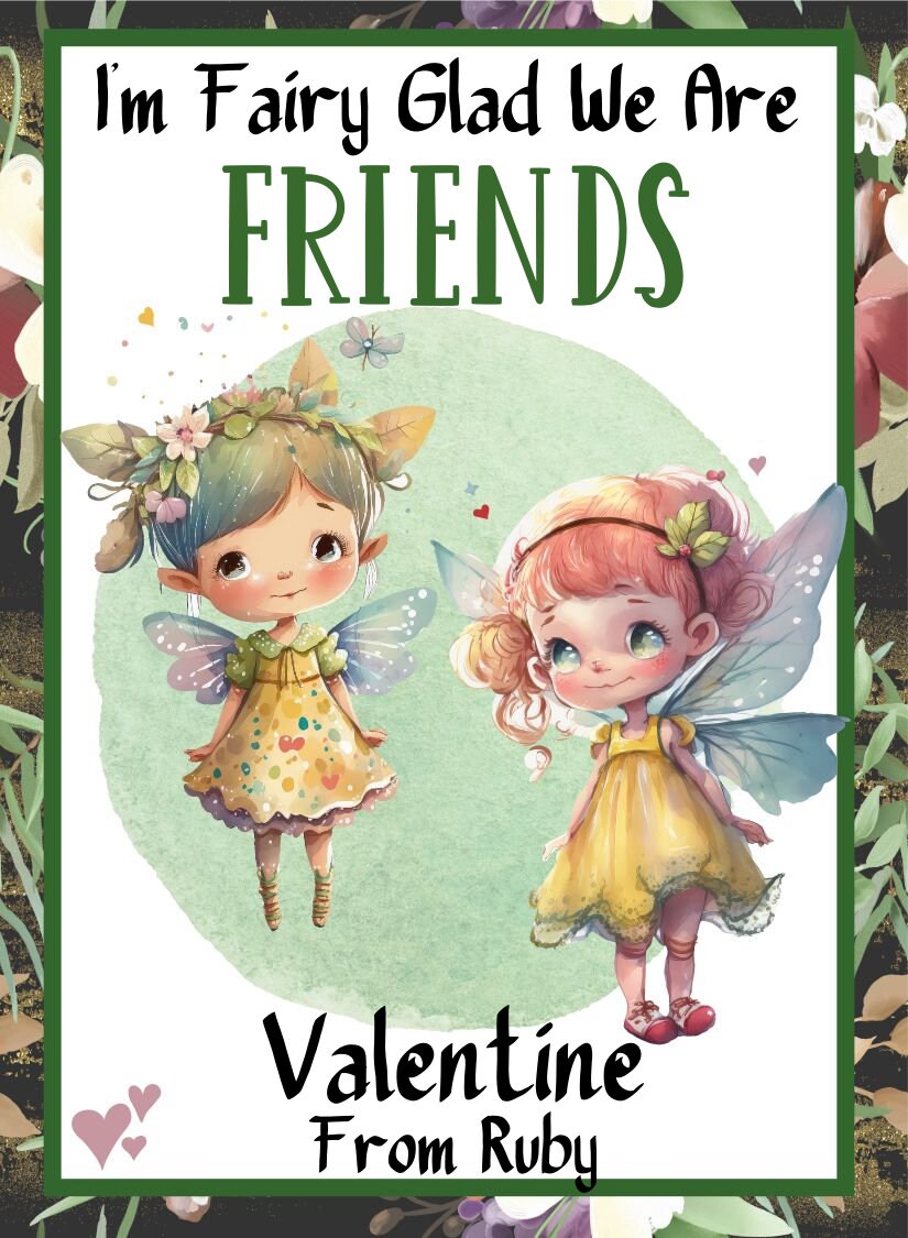 ADORABLE SPRING FAIRY Valentine Templates-6 Different Styles-editable ...