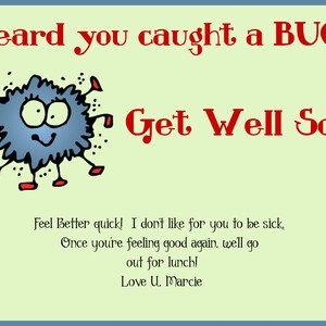 20 Cute GET WELL CARD Templates-foldable Notecard-postcard-editable ...