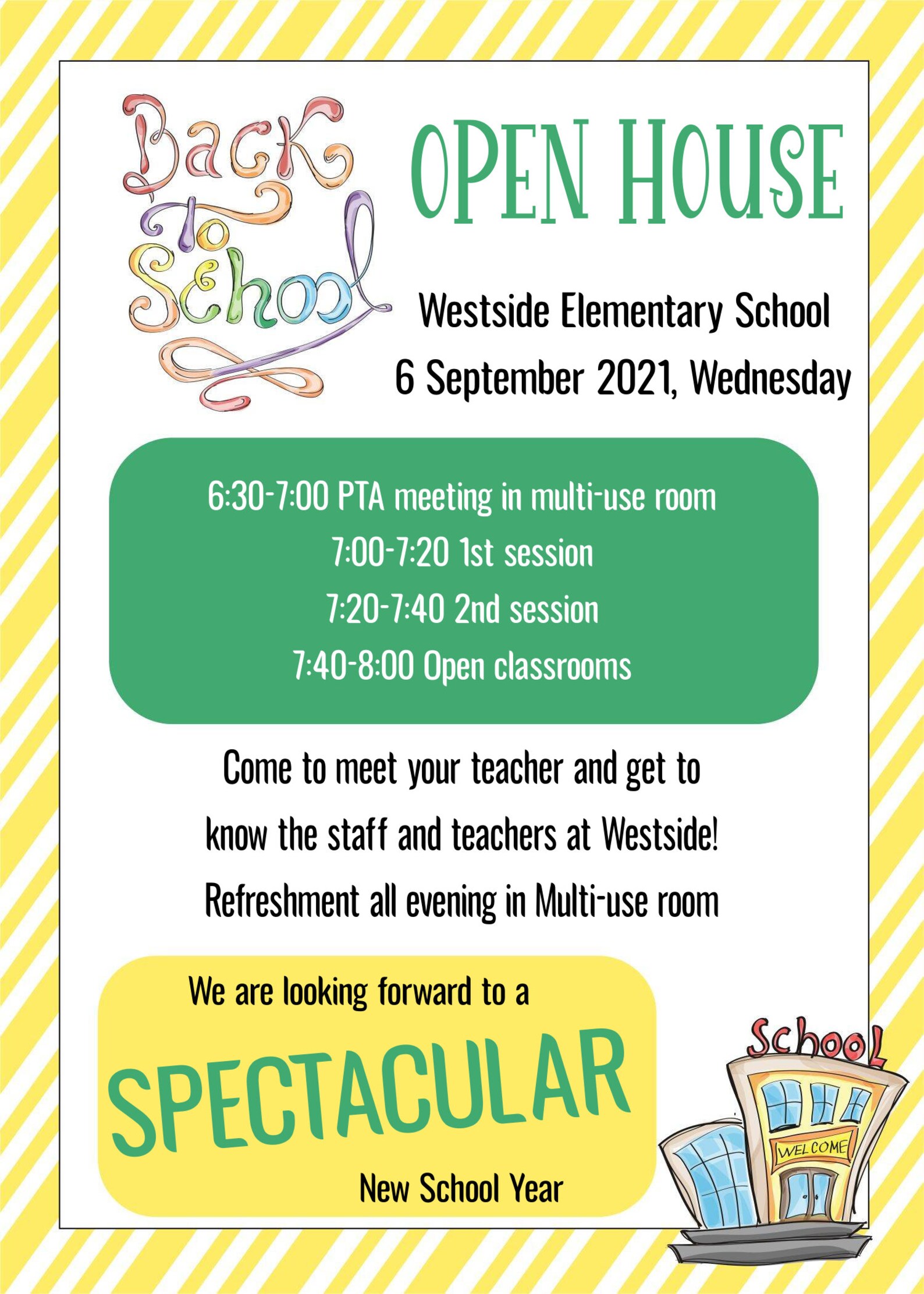 Open House School Flyer-back to School Night Flyer-printable - Etsy