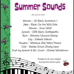 BUNDLESUMMER SOUNDS Piano Recital Template-curving Keyboard W-notes and ...