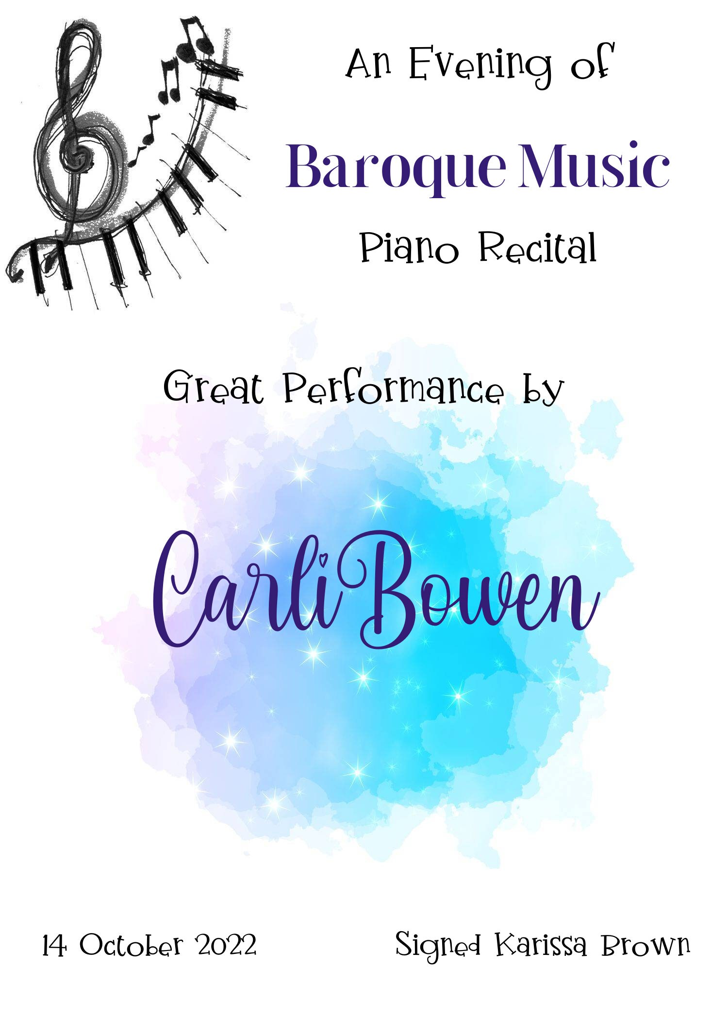 Music Recital Award Certificates-horizontal and Vertical-keyboard ...