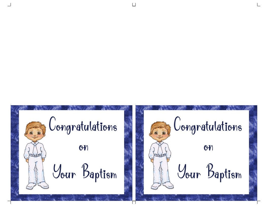 LDS Baptism Card Templates-boy & Girl in White-perfect for 8th Birthday ...