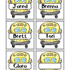 Bus School Tag Templates-perfect for the Classroom-teacher-student ...