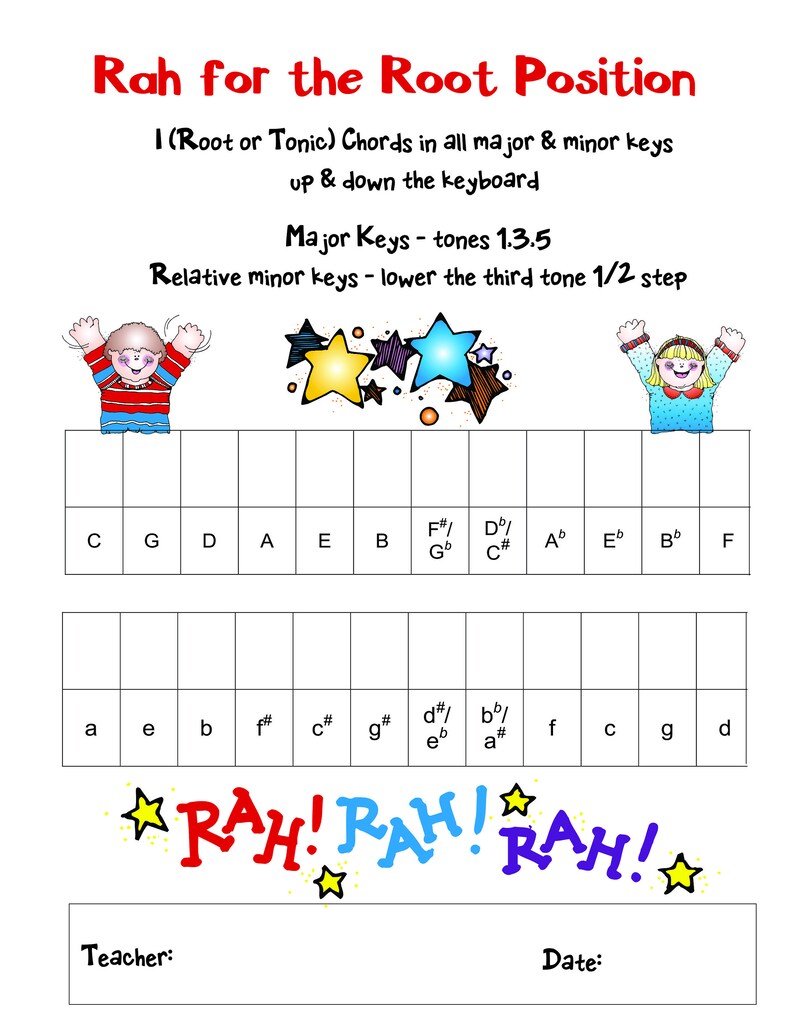 Rah for the Root Position Award for Piano Students-learn Chords ...