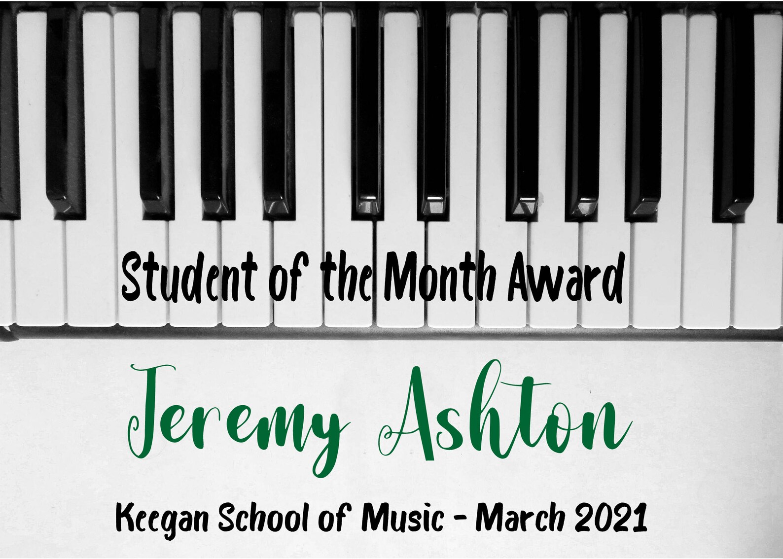 Piano Keys Award Certificates-white or Black Background-2 Different ...