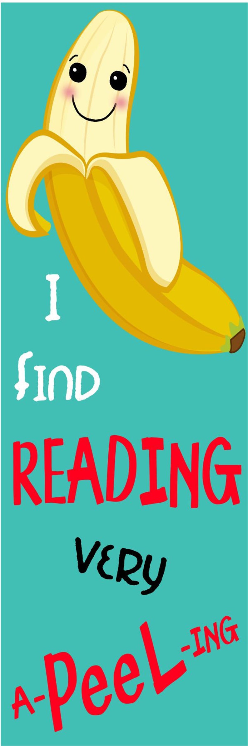 CUTE FRUITY BOOKMARK Templates to Encourage Reading-banana-strawberry ...