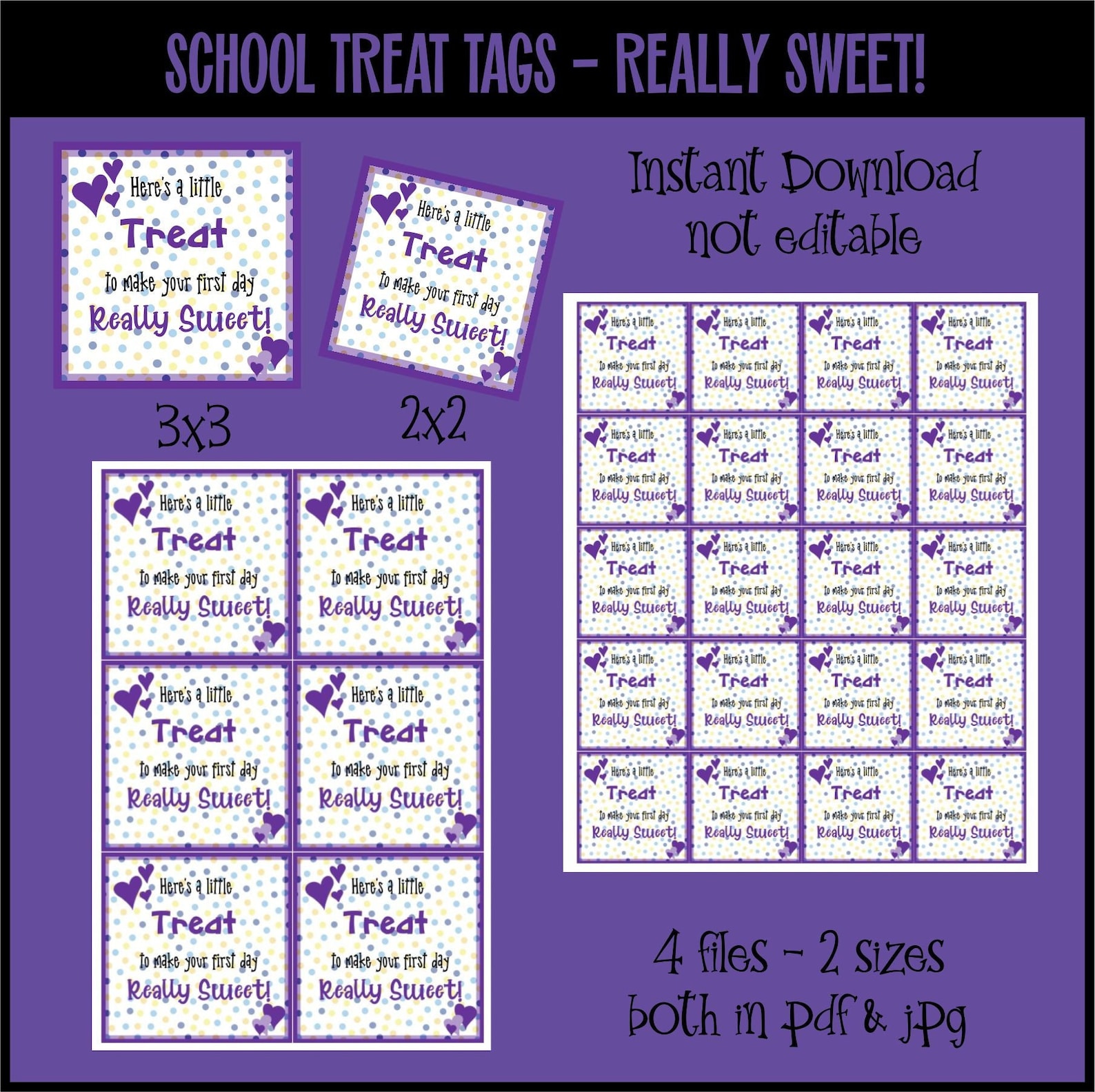 Welcome Back to School Treat or Favor Tag-really Sweet-instant Download ...