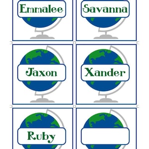 Globe School Name Tags: Editable Classroom Decor (digital Download) - Etsy
