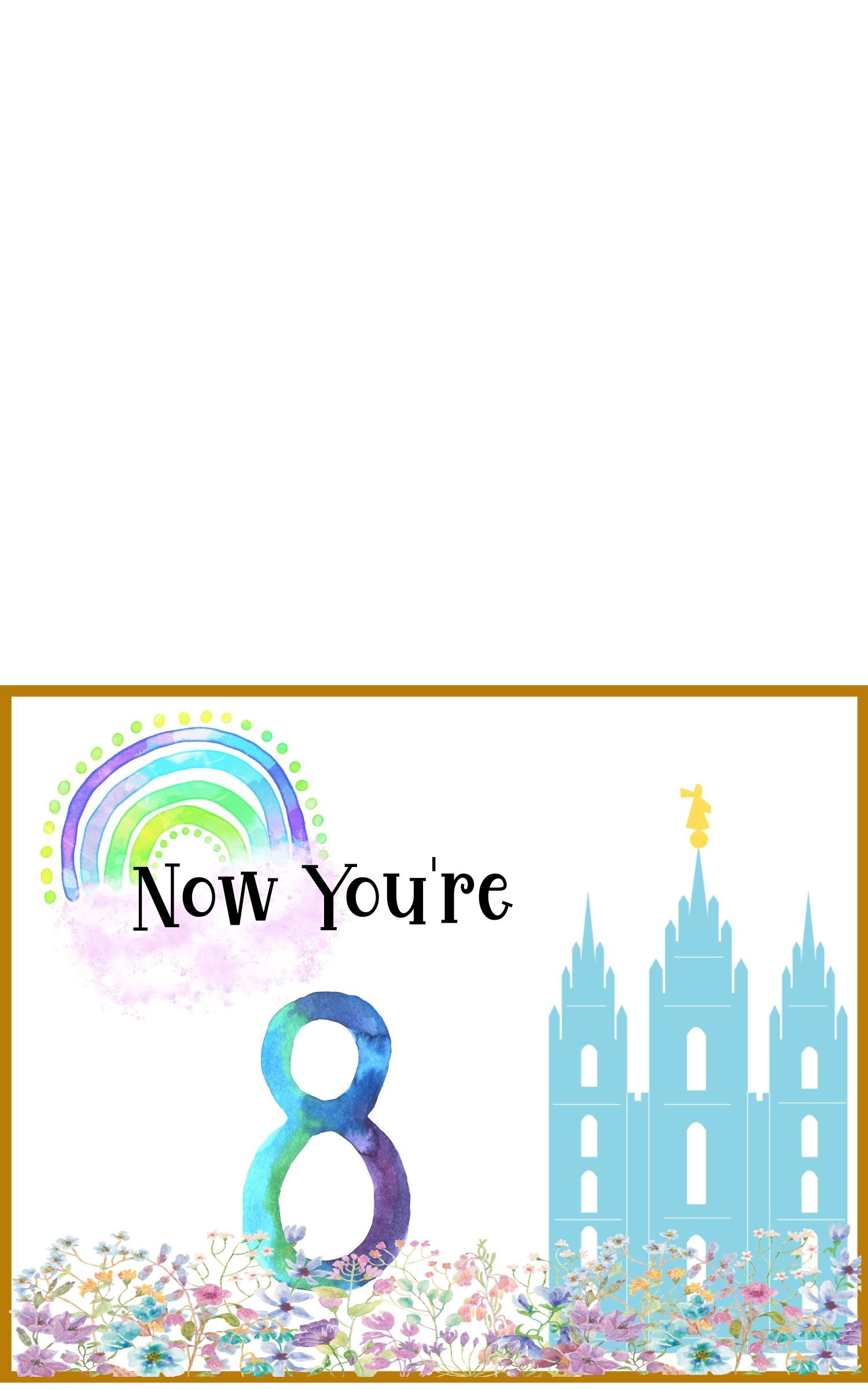 LDS Baptism Birthday Card Template: Rainbow Temple (printable or E-card ...