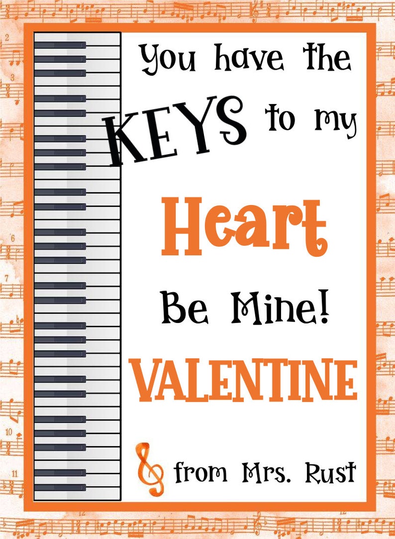 6 MUSICAL Valentines-fun Music Valentines-music Teachers or Students ...