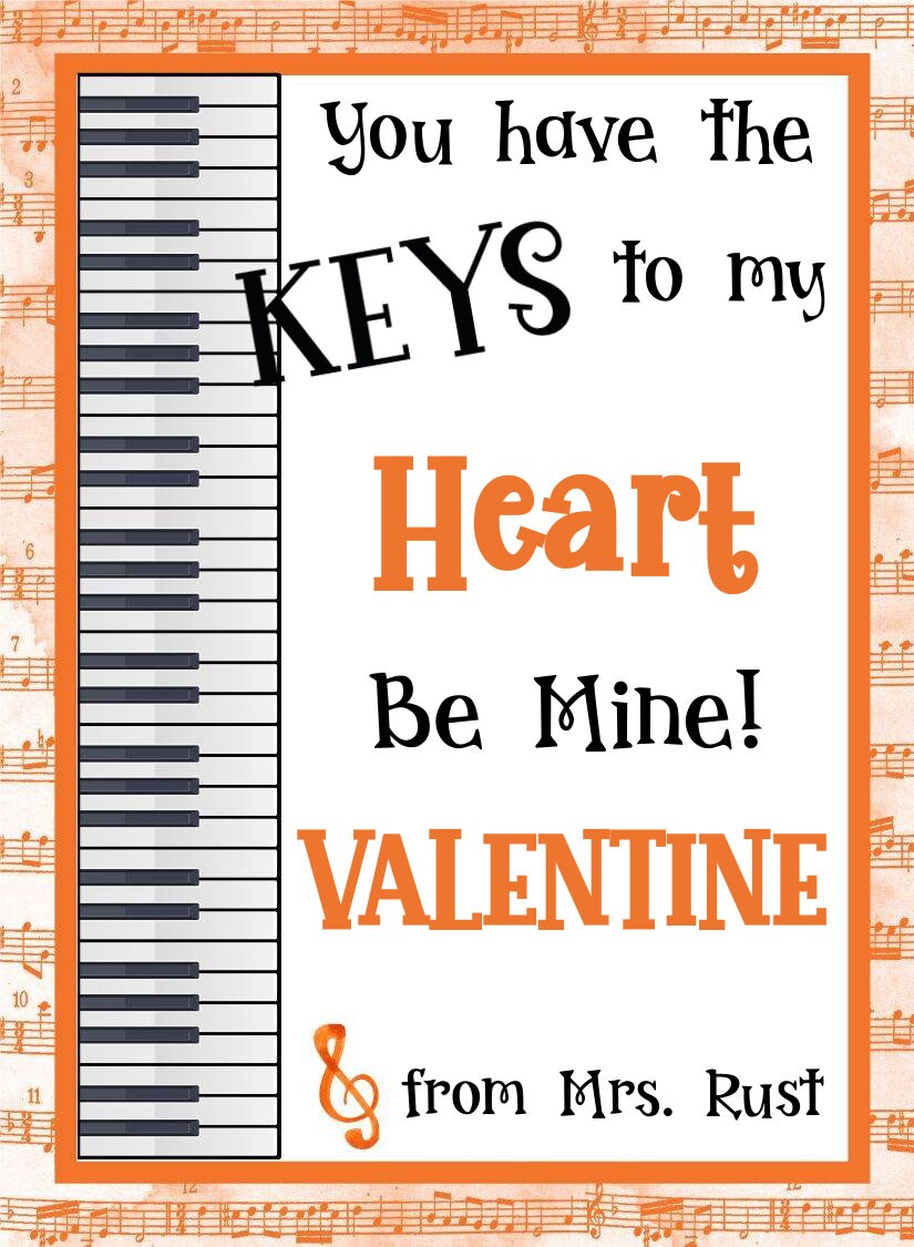 6 MUSICAL Valentines-fun Music Valentines-music Teachers or Students ...