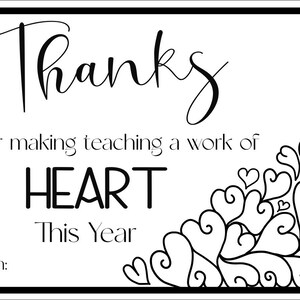 TEACHER APPRECIATION GIFT Tags-color and Black & White-16 Files-instant ...