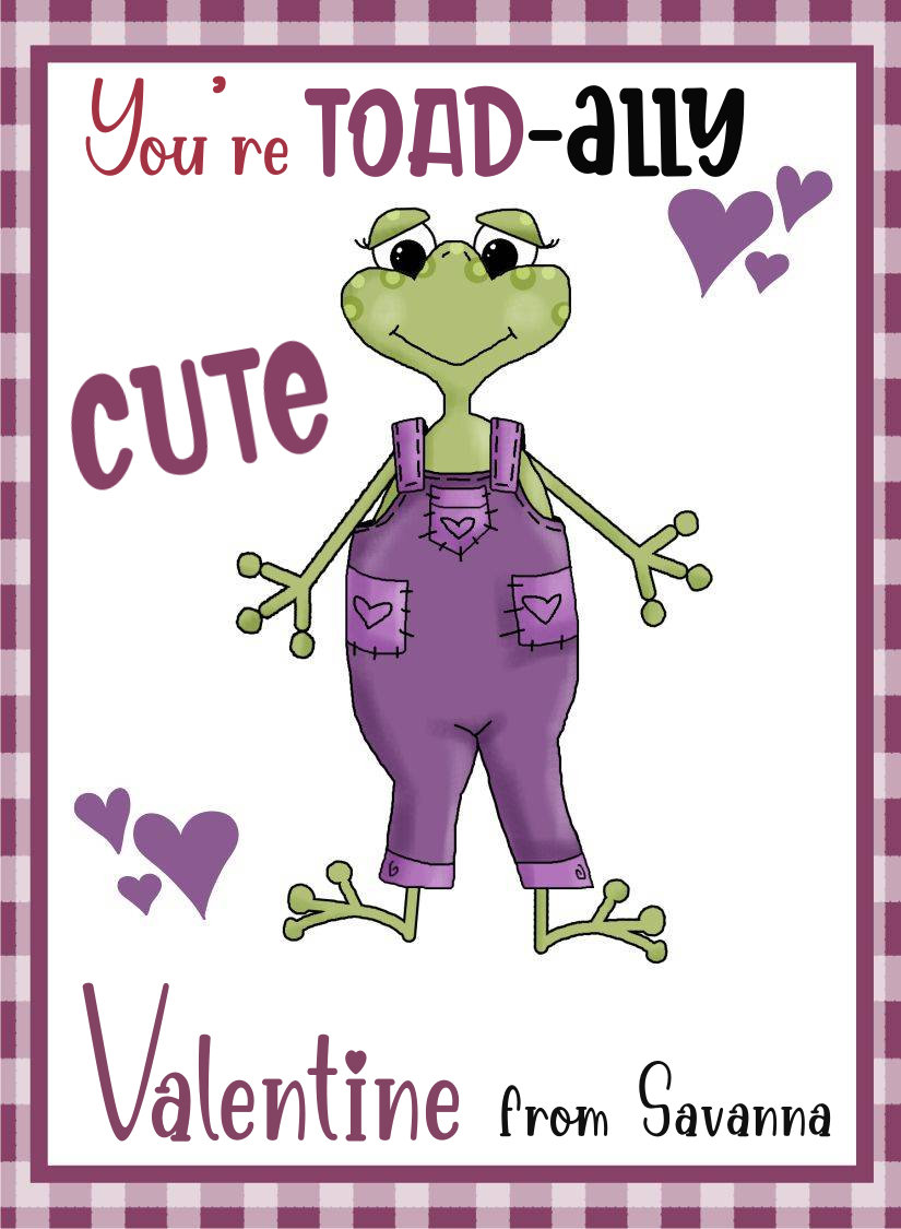 FROG VALENTINE CARD Templates for Kids-valentines Day Cards - Etsy