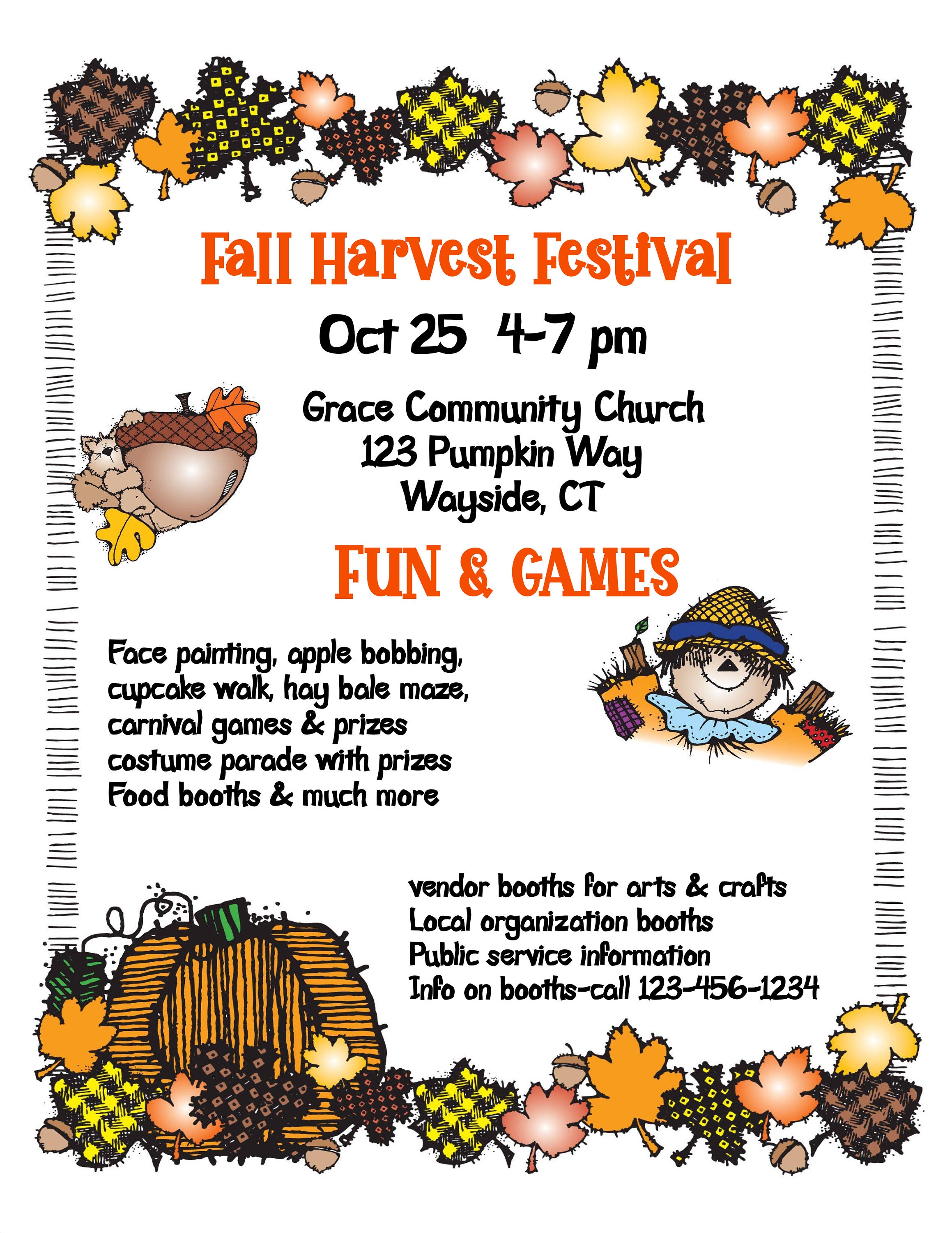 HARVEST FESTIVAL FLYER Template-editable and Printable or Digital ...