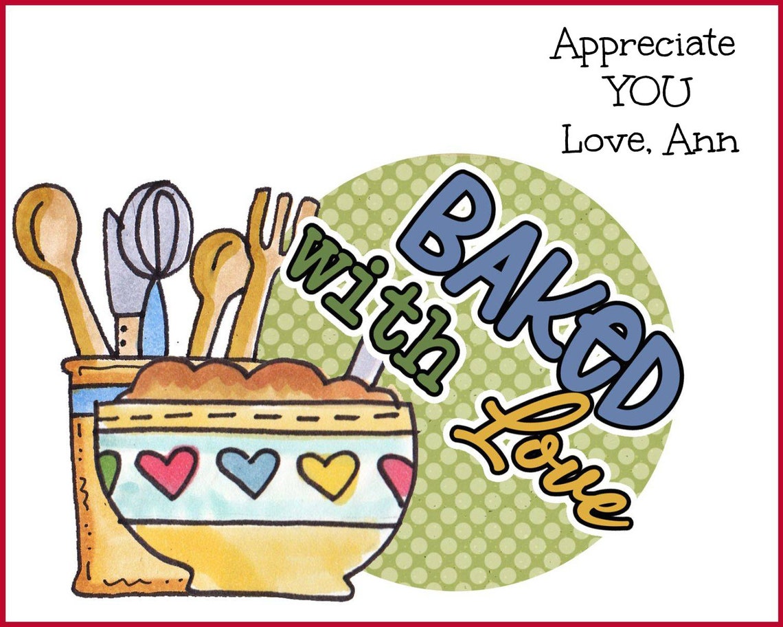 BAKED WITH LOVE Treat Tag Templates-add These Cute Tags to Any Gift You ...