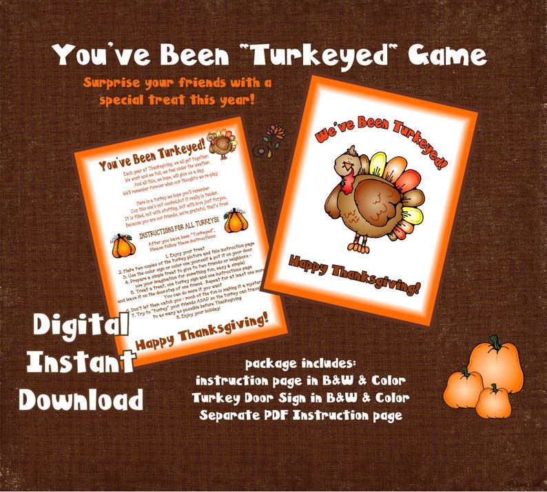 You've Been Turkeyed Game Enjoy Thanksgiving This Year With This Fun ...