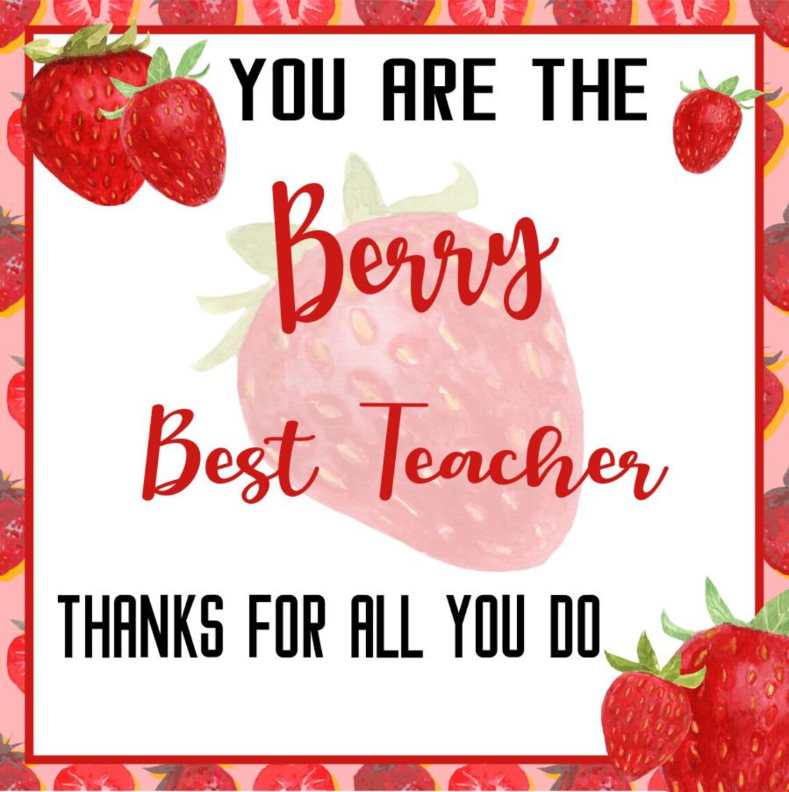 6 TEACHER APPRECIATION Gift Tags-best Teacher-berry Best-hands Down ...