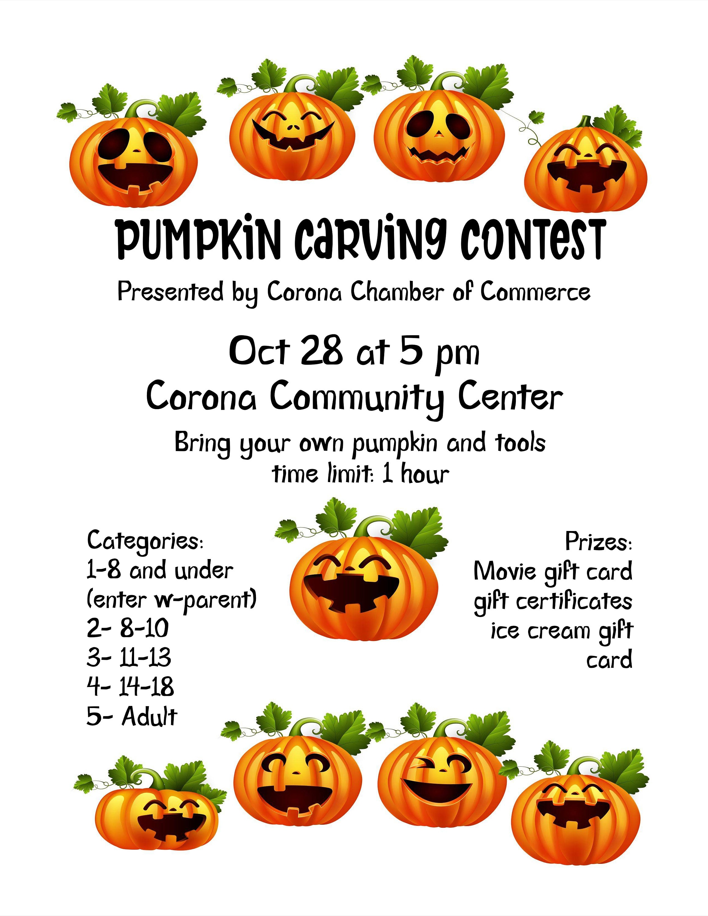 PUMPKIN CARVING FLYER-2 Sizes-cute Pumpkins All Around-personalize W ...
