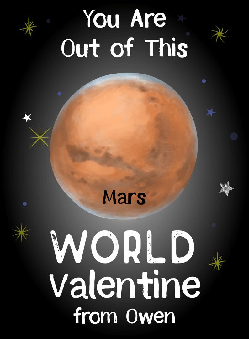 SOLAR SYSTEM Valentines-colorful Planets With Color and White ...