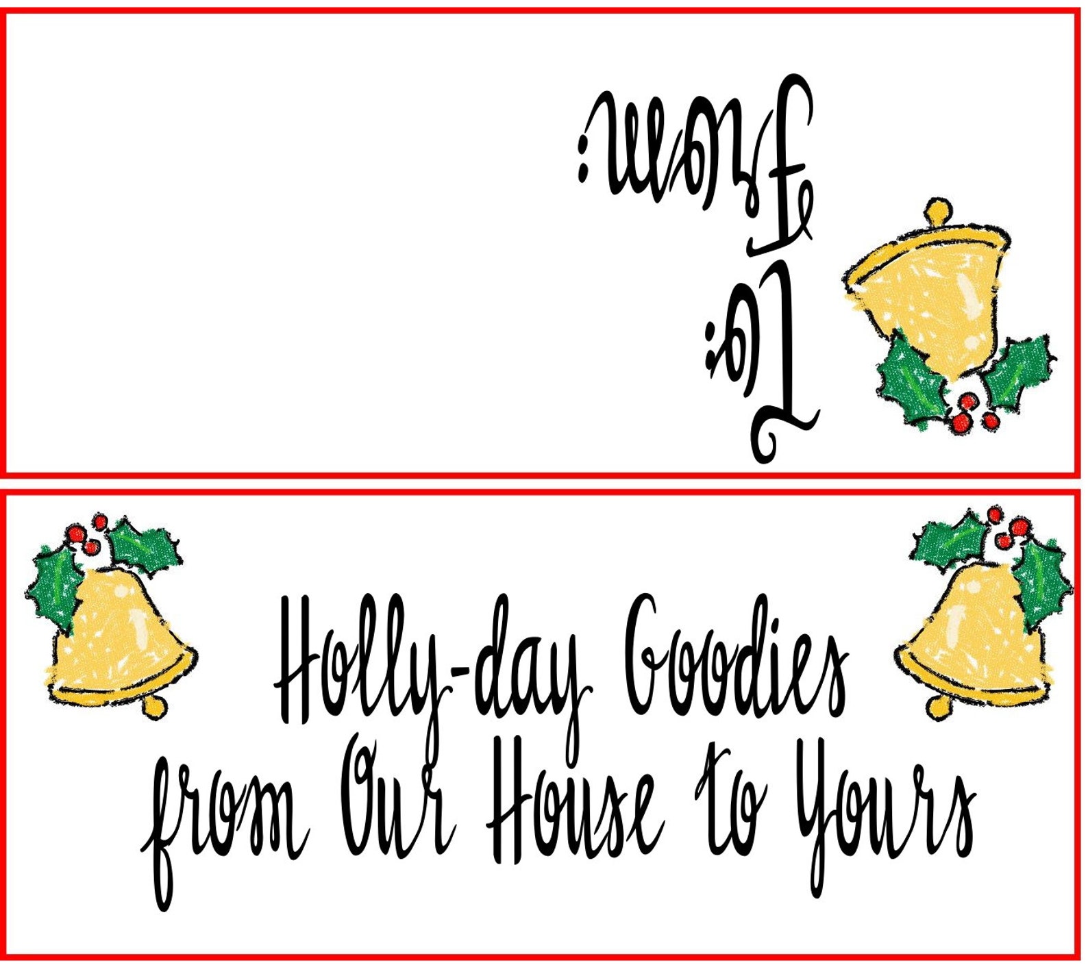 TREAT Toppers-holly-day Goodies-3 Sizes for Different Treat - Etsy