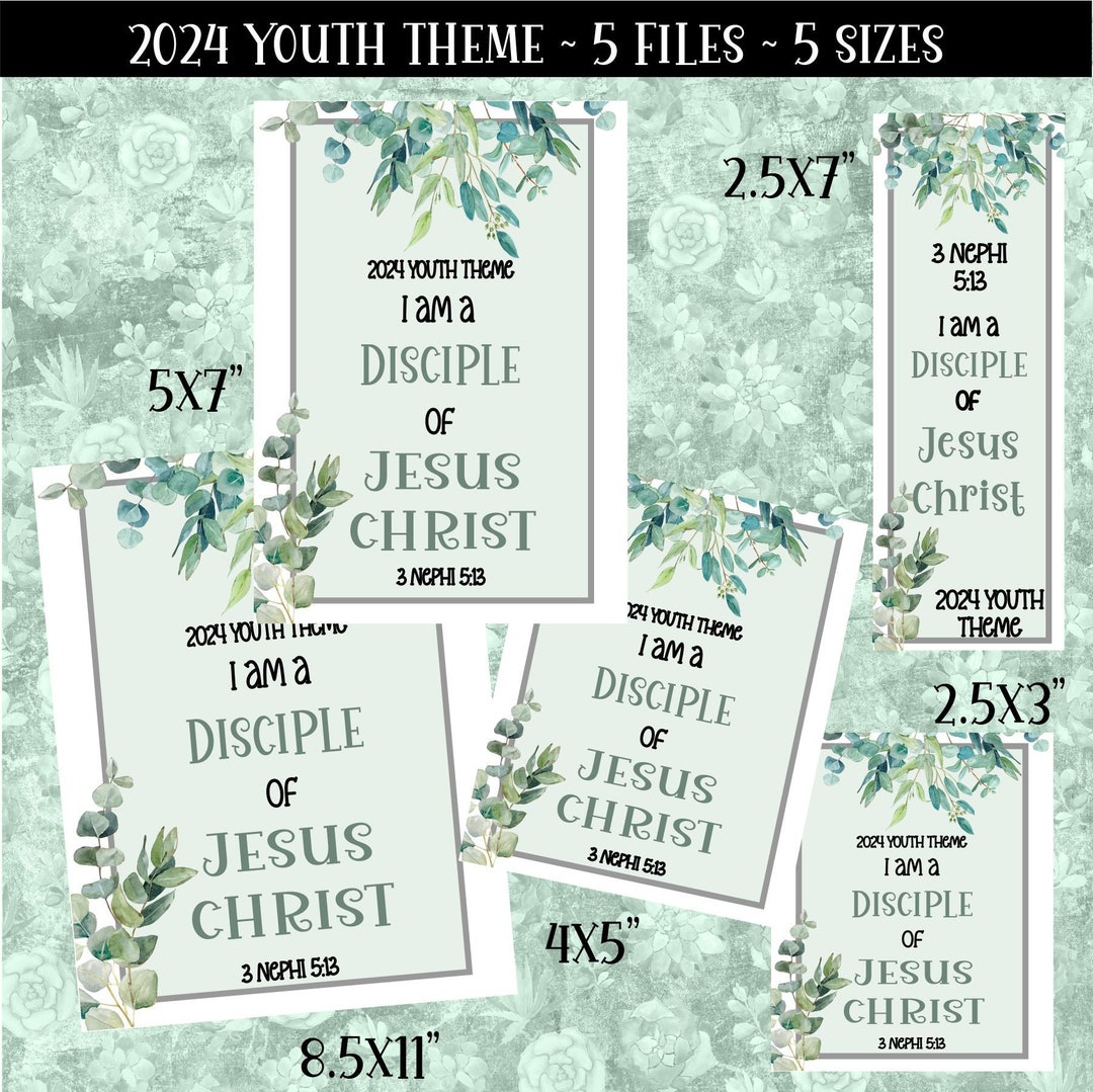 2024 LDS YOUTH THEME Set-5 Sizes-young Women-young Men-mutual-church of ...