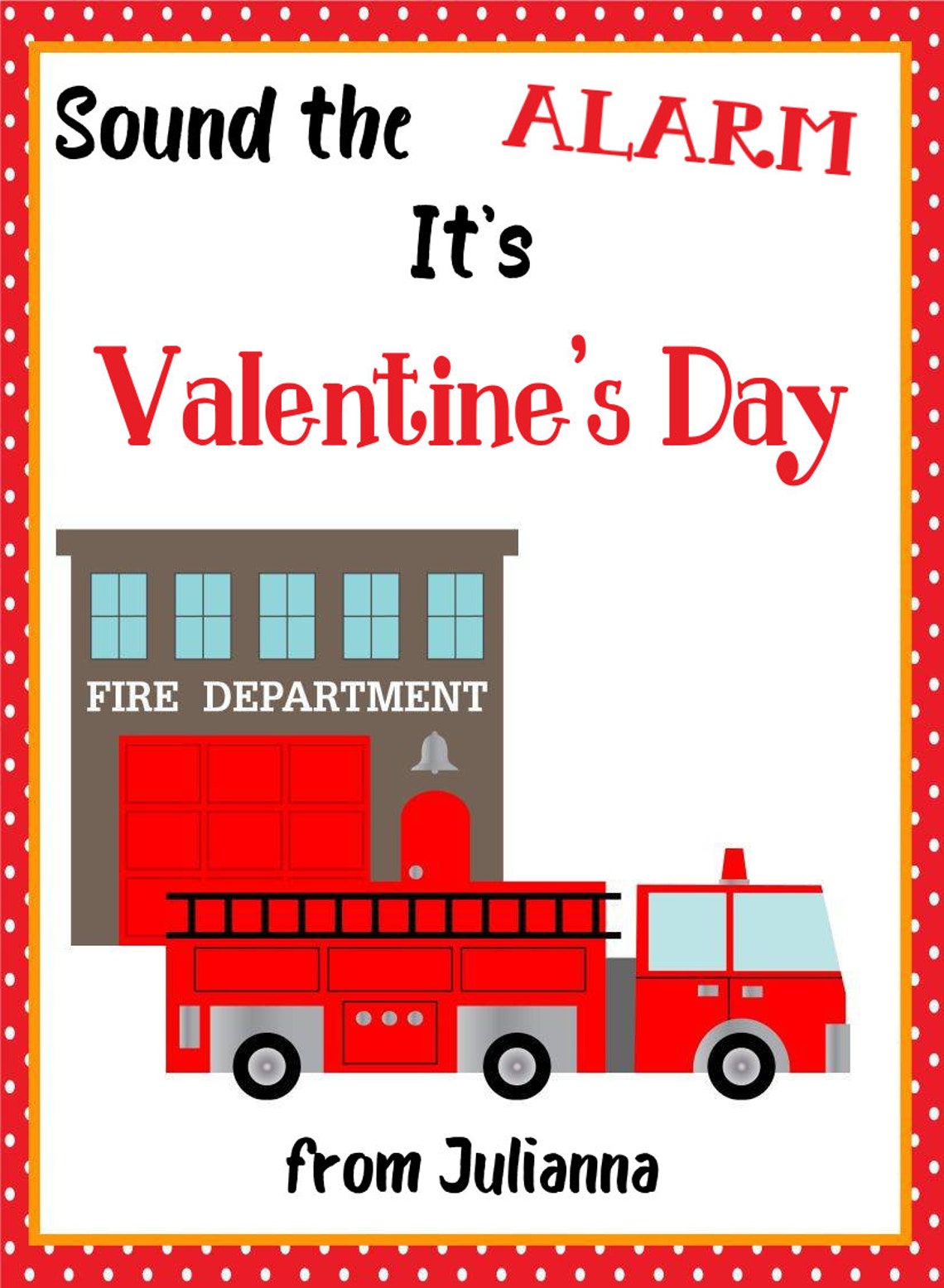 6 FIREFIGHTER VALENTINE Card Templates-fireman Valentine - Etsy
