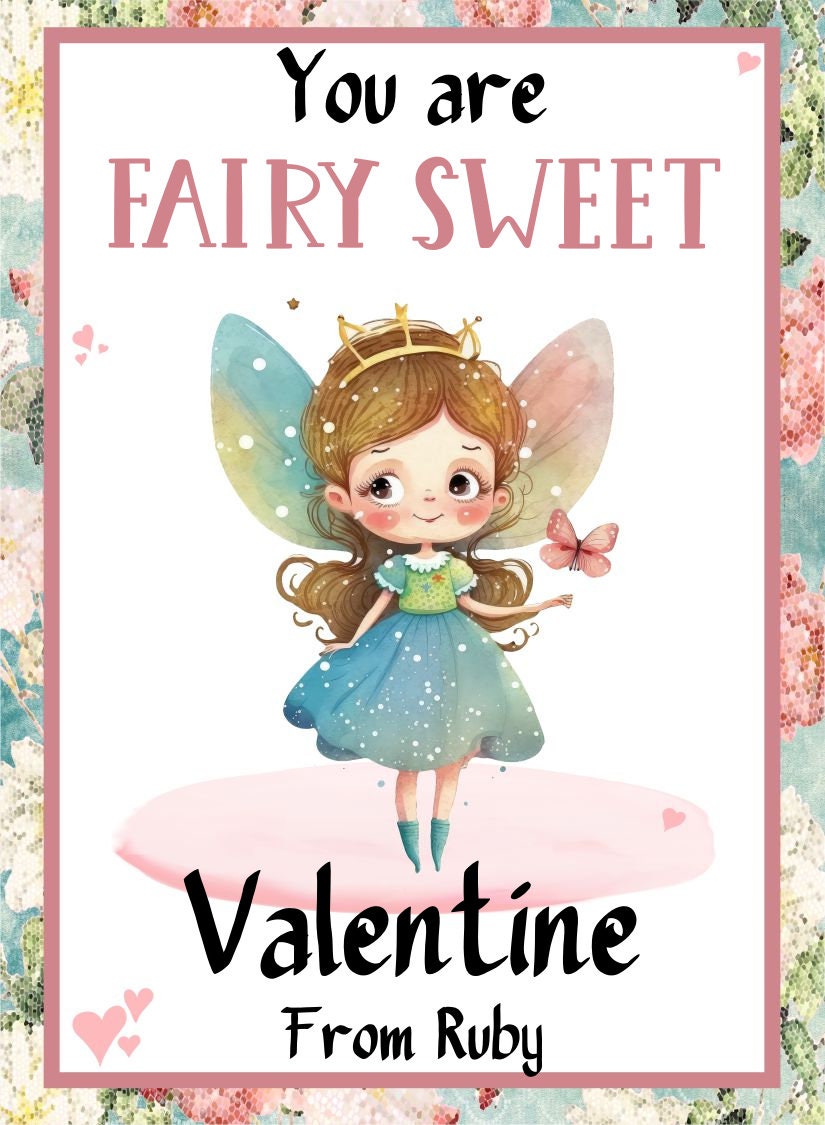 ADORABLE SPRING FAIRY Valentine Templates-6 Different Styles-editable ...