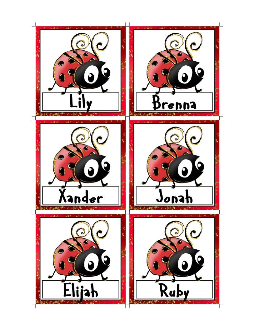 Ladybug Classroom Name Tags: Editable Student Desk Labels (digital) - Etsy
