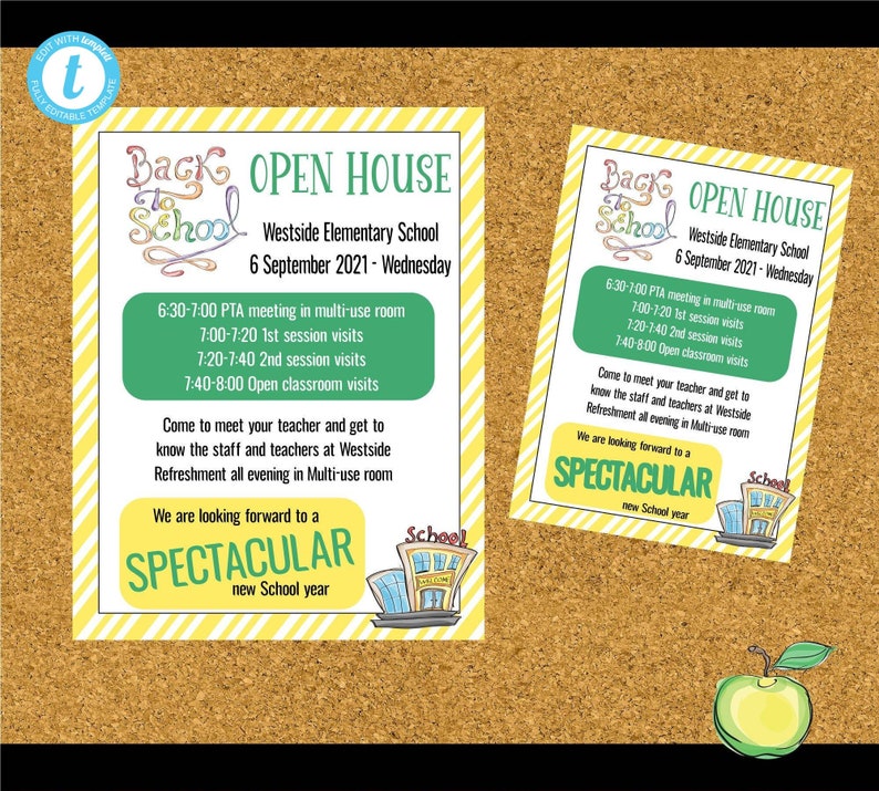 Open House School Flyer-back to School Night Flyer-printable - Etsy