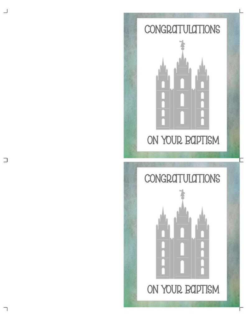 LDS Baptism Card Templates-grey Salt Lake Temple-watercolor Background ...
