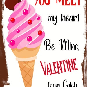 6 FUN ICE CREAM Valentine Templates Ice Cream Treats in Different ...