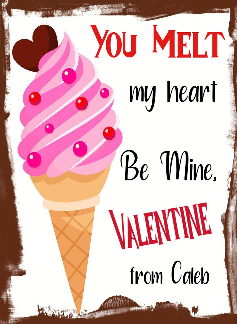 Ice Cream Valentine Templates: Editable Designs (digital Download) - Etsy