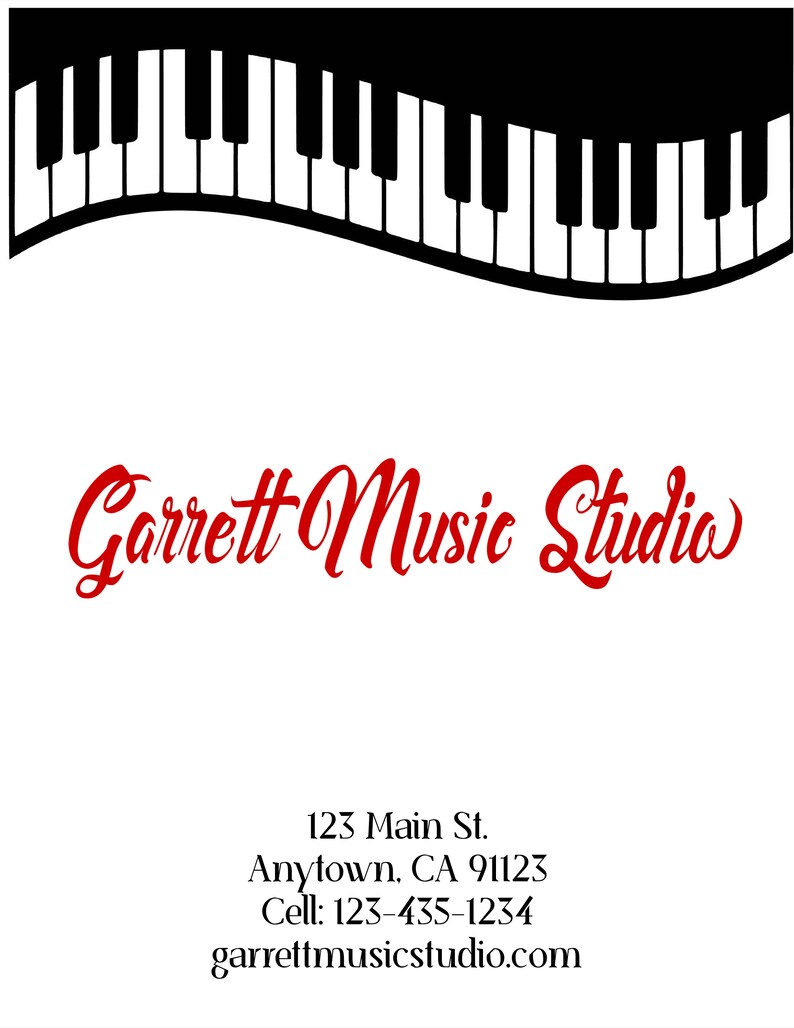 PIANO LESSON BINDER Cover Templates-choose From 5 Different - Etsy