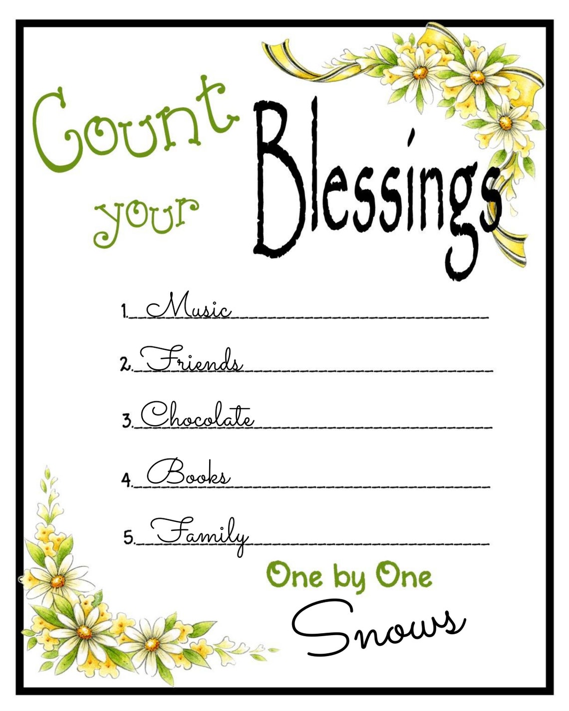 Count Your Blessings Template, 4 Styles-2 Sizes-frameable Project Idea ...