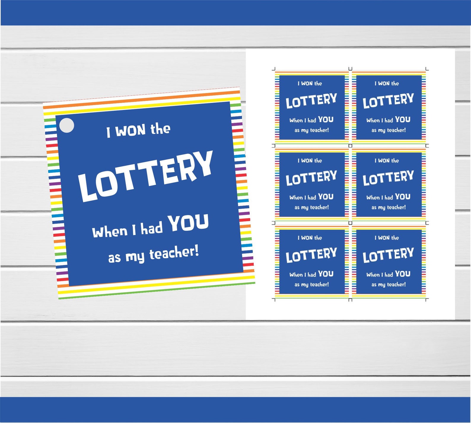TEACHER Appreciation-lottery Gift Tag and - Etsy