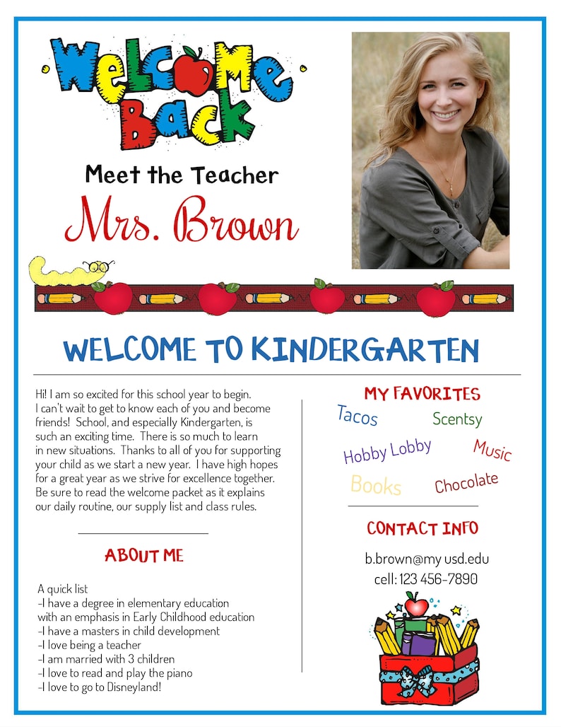 Meet the Teacher Template-editable Text-welcome Back to School-teacher ...